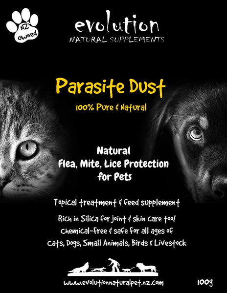 Evolution Parasite Dust Powder Natural Flea & Worm Treatment 100gm ...